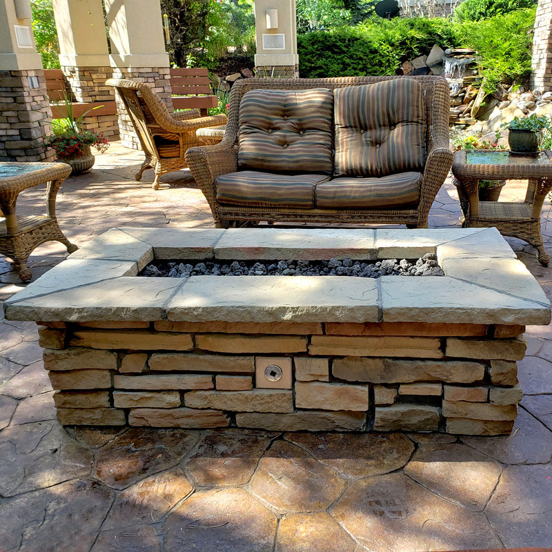 Rectangle Custom Stone Fire Pit 31" x 61" – R & R Living